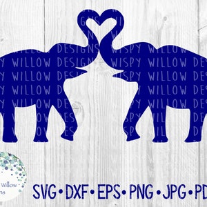 Elephant Love Heart SVG for Cricut, Elephant Trunk Heart Clipart, Cute ...