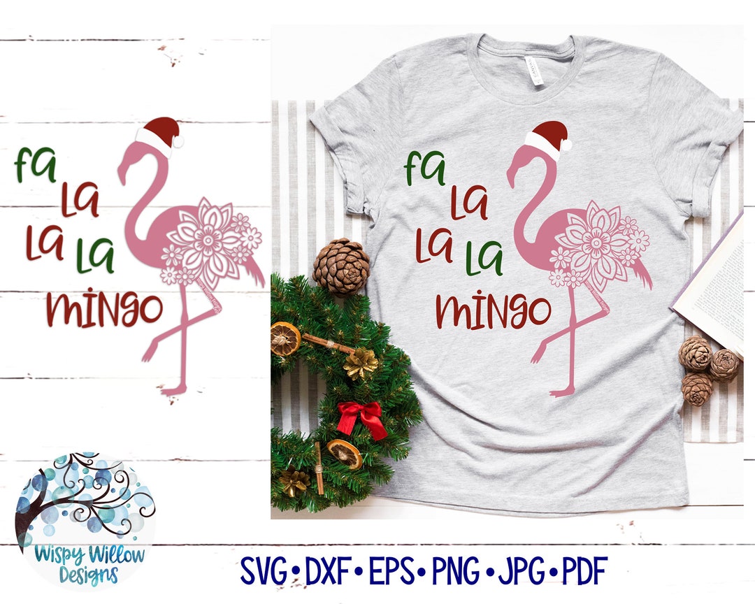 Fa La La La Mingo Svg, Christmas Flamingo Svg, Tropical Christmas ...