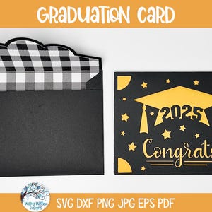 2025 Graduation Card SVG for Cricut, Papercut R20 Card and Envelope ...