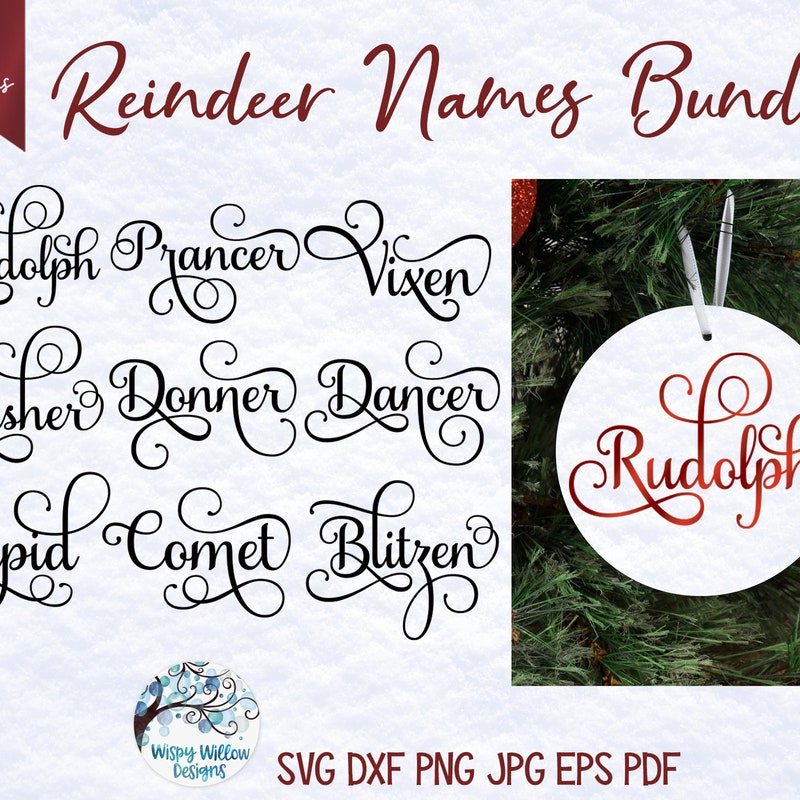 Reindeer Names Svg - Etsy