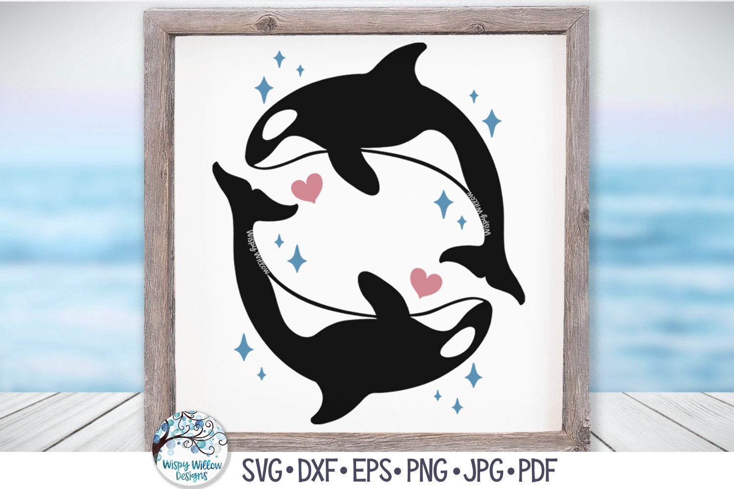 Orca SVG Two Orcas Swimming in Circle SVG Killer Whales Svg - Etsy