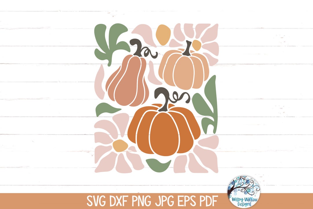 Boho Pumpkin SVG for Cricut, Fall Pumpkin With Flowers, Floral Plant ...