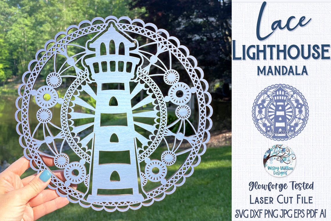 Lace Lighthouse Mandala for Glowforge or Laser Cutter SVG - Etsy