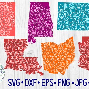 50 States Mandala SVG Bundle, USA Mandala for Cricut, 50 States SVG ...