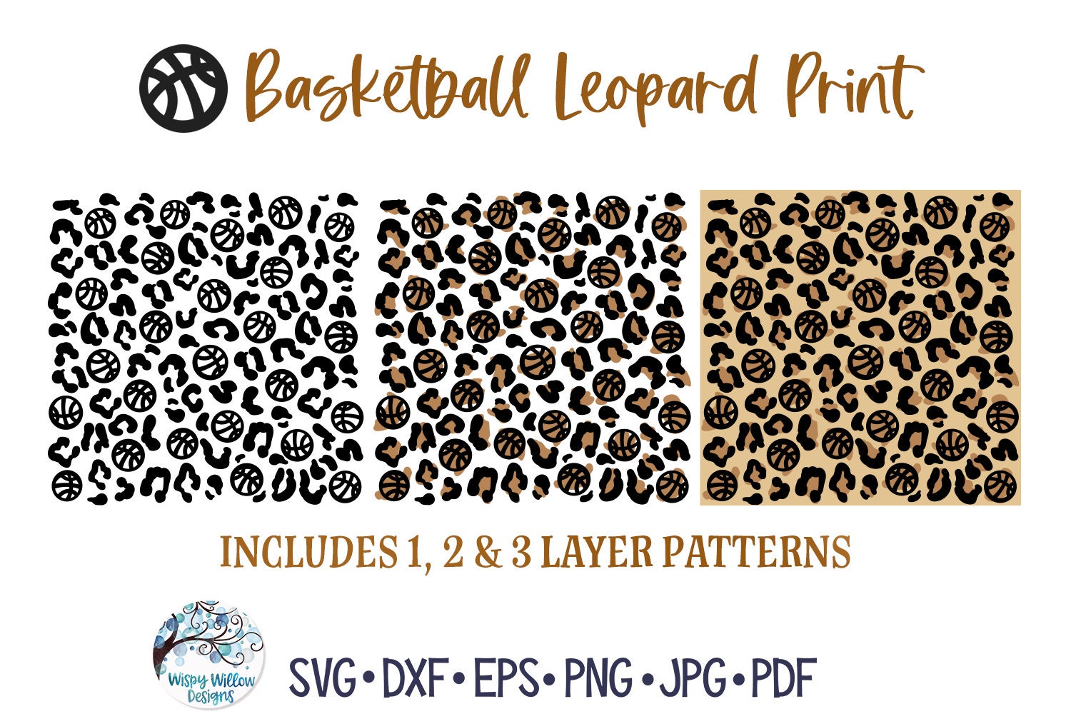 Basketball Leopard Print SVG Bundle for Cricut, Sports Animal Print PNG ...