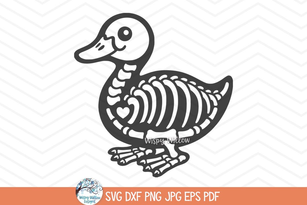 Duck Skeleton SVG for Cricut, Animal Bird Skeleton Bones Clipart JPG ...