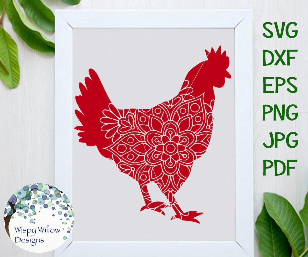 Rooster Floral Mandala SVG, Mandala Chicken Svg, Chicken Mandala Svg ...