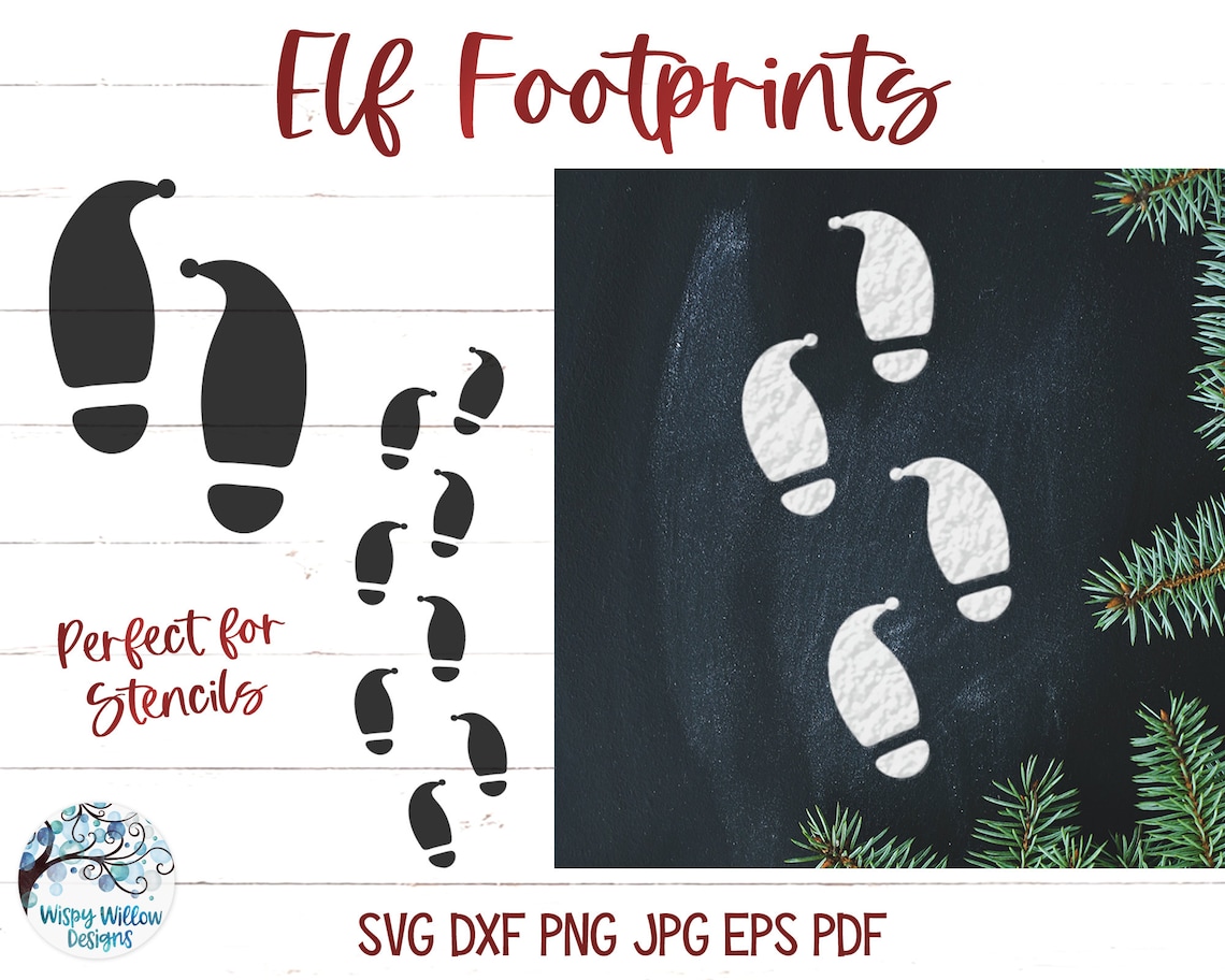 Elf Footprints SVG for Cricut Elves Tracks Christmas Elf - Etsy