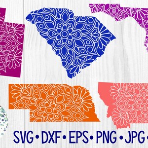 50 States Mandala SVG Bundle, USA Mandala for Cricut, 50 States SVG ...