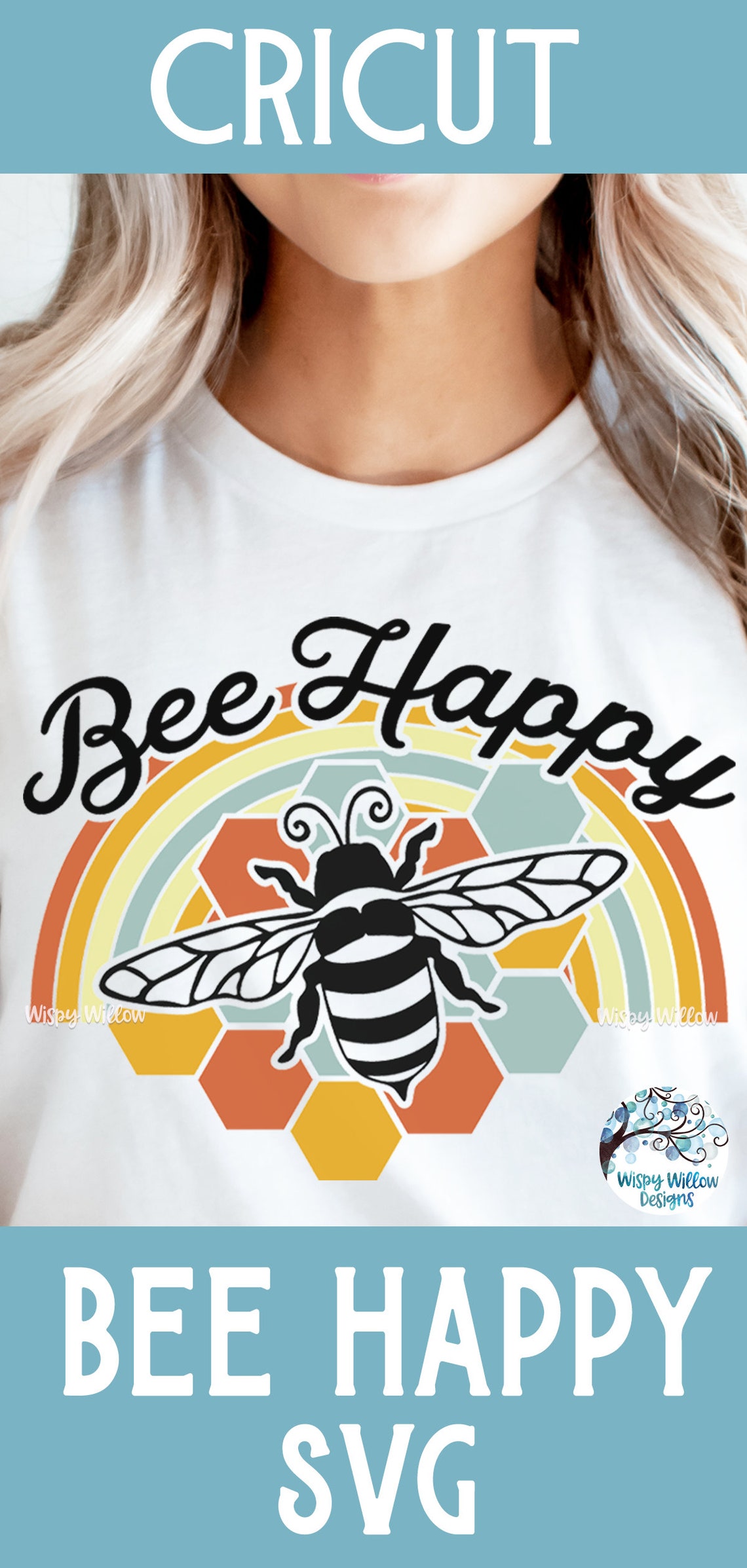 Bee Happy SVG Retro Be Happy Svg Vintage Bee Shirt Svg - Etsy