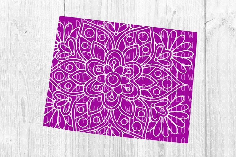 Wyoming Floral Mandala SVG DXF Pdf Png Digital Download File - Etsy