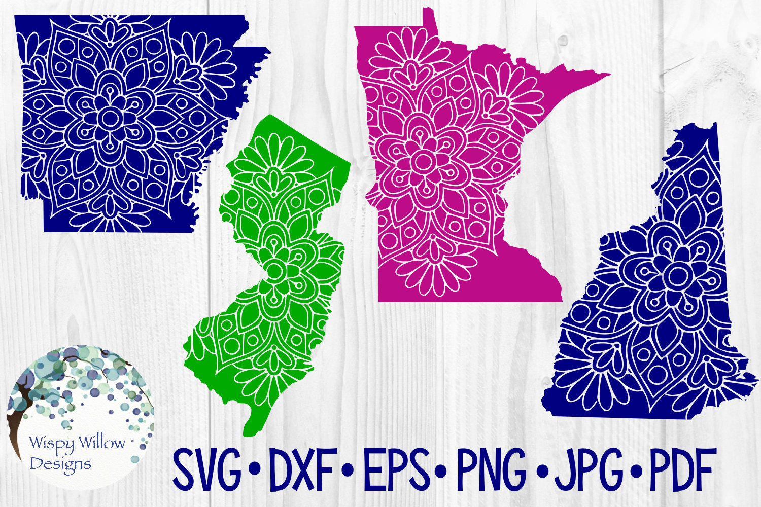 50 States Mandala SVG Bundle, USA Mandala for Cricut, 50 States SVG ...