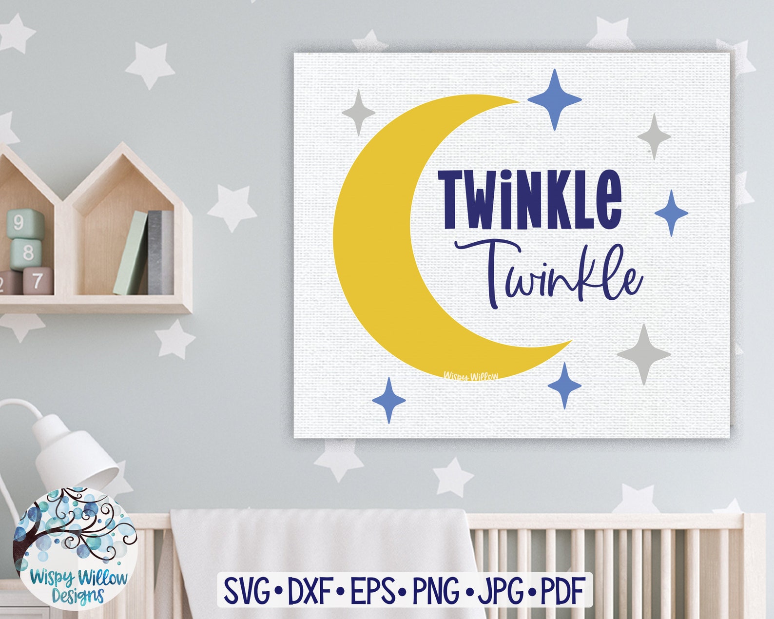 Twinkle Twinkle SVG Moon SVG Moon Sign SVG Nursery Sign - Etsy