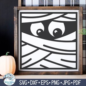 Cute Mummy SVG for Cricut, Halloween Sign Design PNG, Square Fall Sign ...