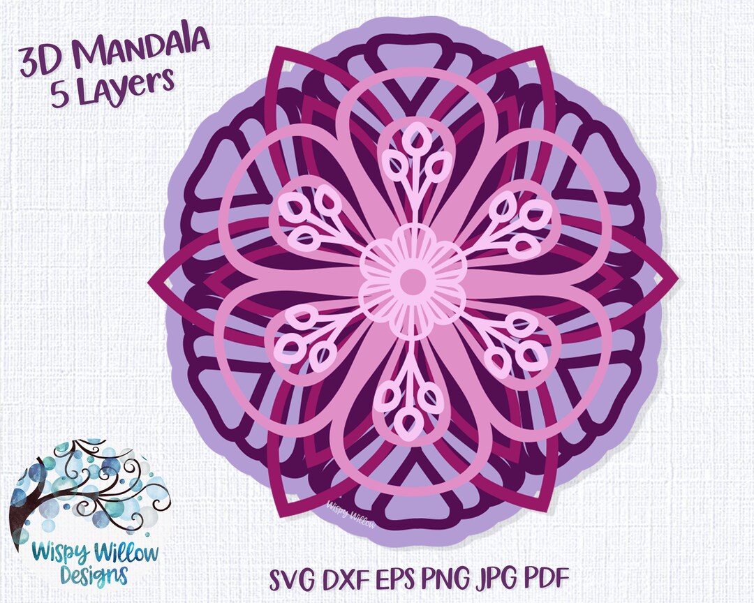3D Mandala SVG, Flower Mandala Svg, Cardstock Mandala Svg, 3D Mandala ...