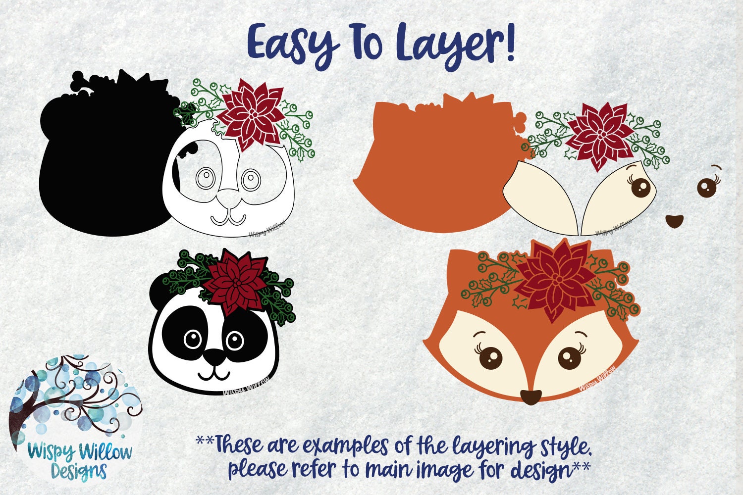Christmas Animal SVG Bundle, Christmas Animals With Flowers, Winter ...