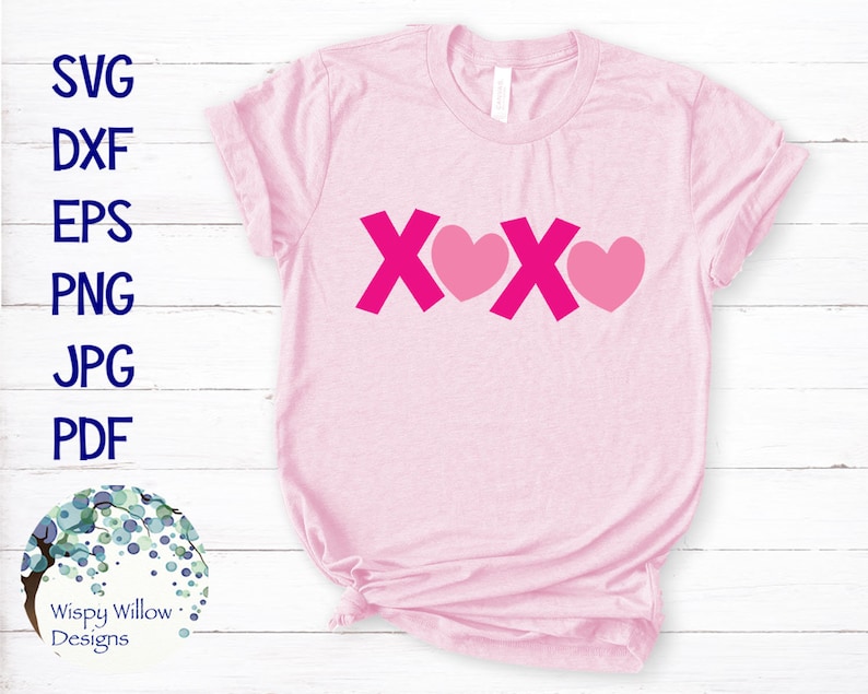 XOXO Hearts SVG Valentine's Day DXF Png Eps Jpg - Etsy