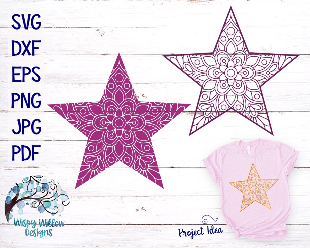 Star Mandala SVG for Cricut, Floral Star, Star Shape With Mandala ...