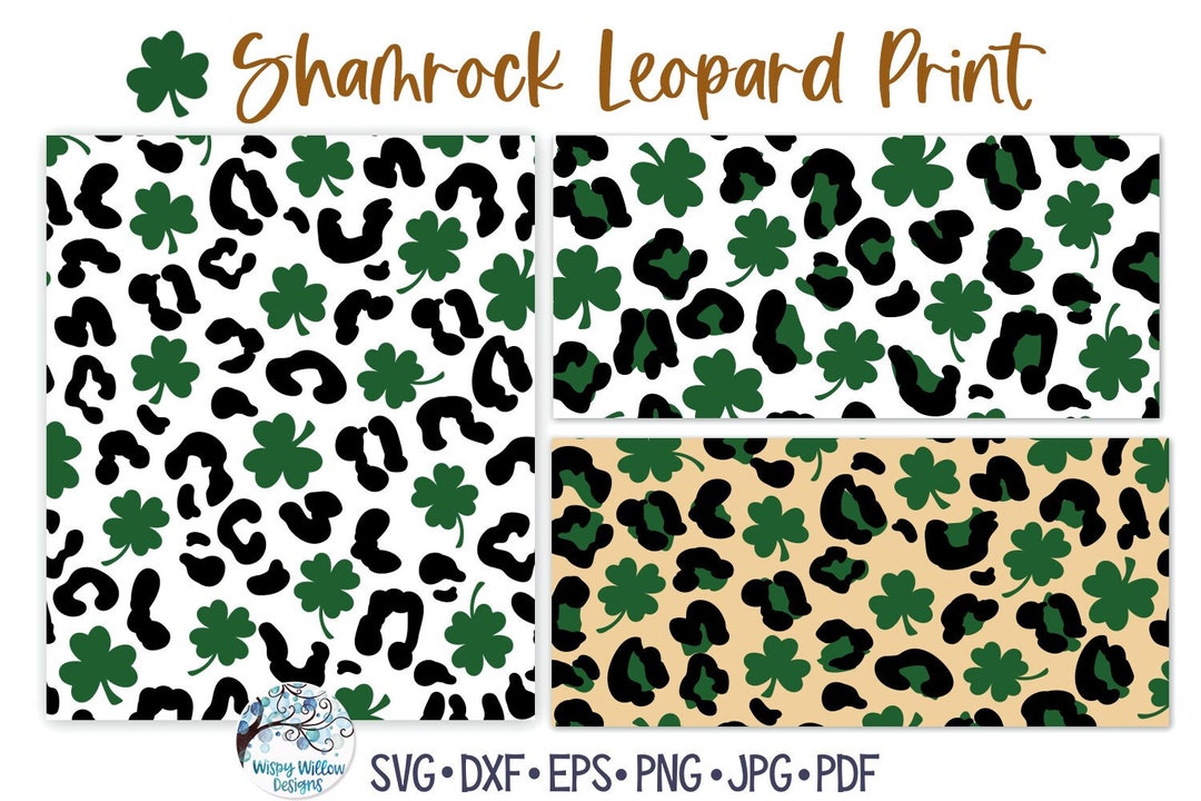 Shamrock Leopard Print SVG Bundle for Cricut, St. Patrick's Day Animal ...