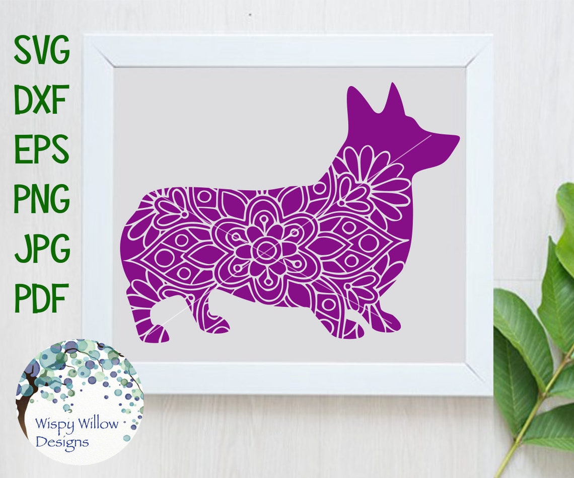 Corgi Dog Mandala SVG DXF Pdf Png Eps Jpeg Digital | Etsy