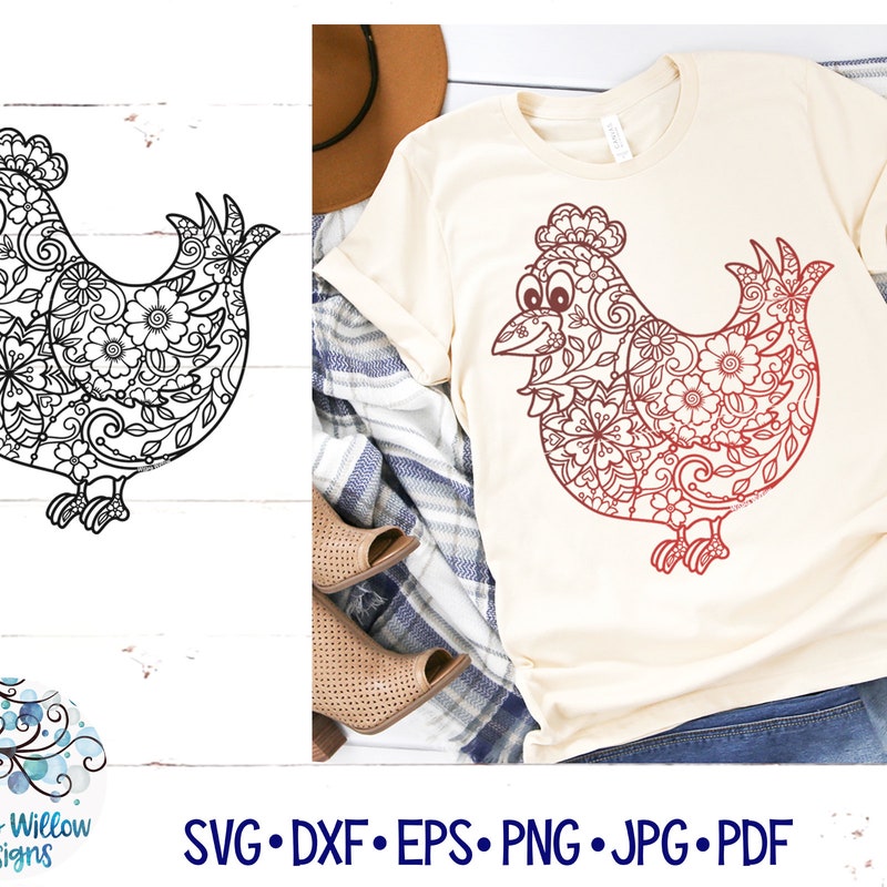 Zentangle Chicken - Etsy
