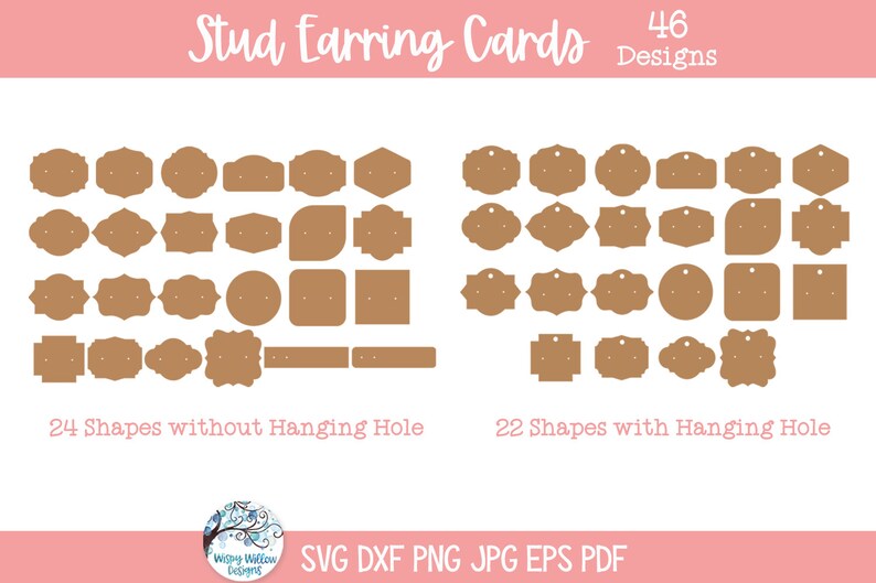 Stud Earring Card SVG Bundle for Cricut, Small Jewelry Display Cards ...