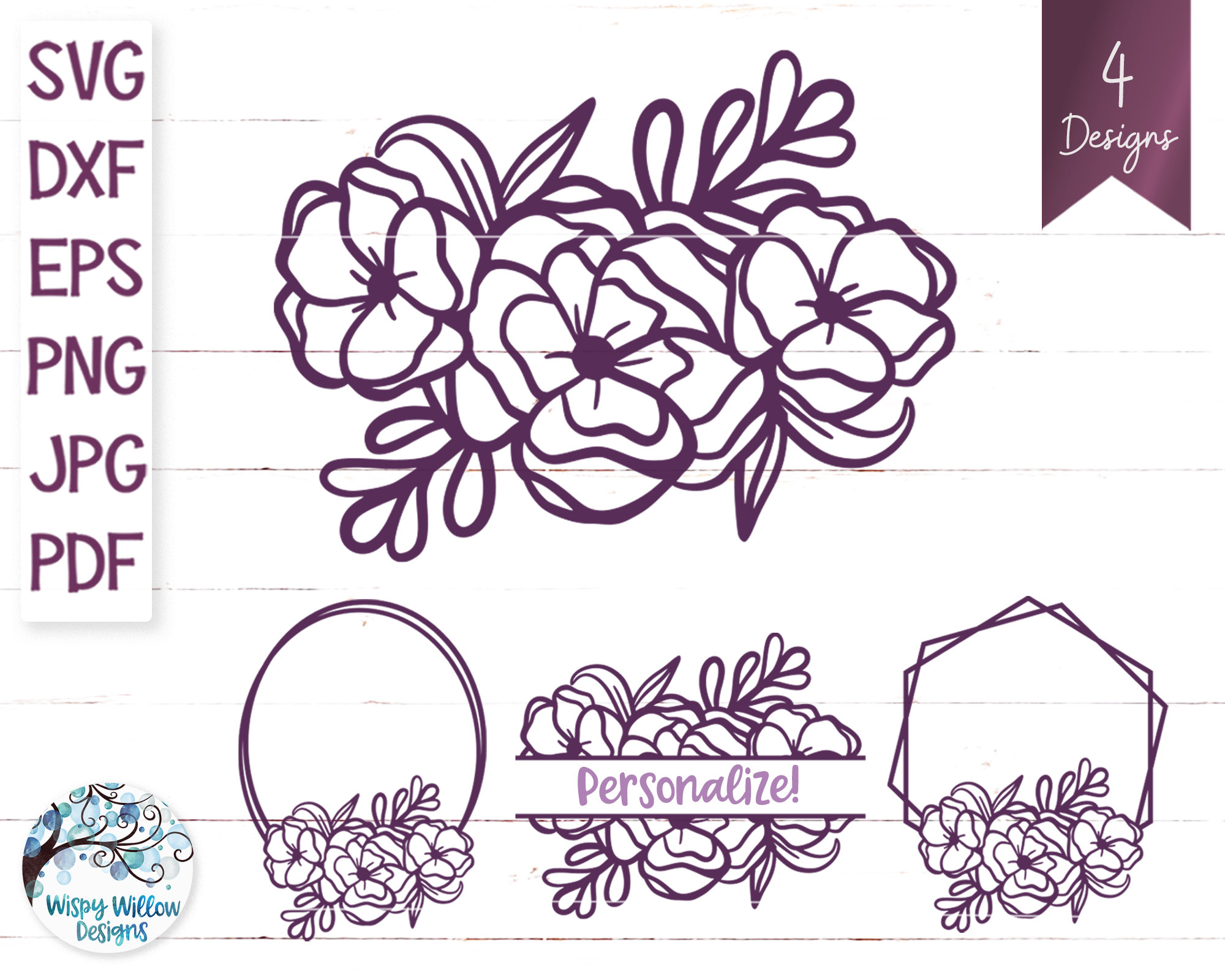 Flower SVG Bundle Flower Monogram Frames SVG Flower Decal - Etsy Australia