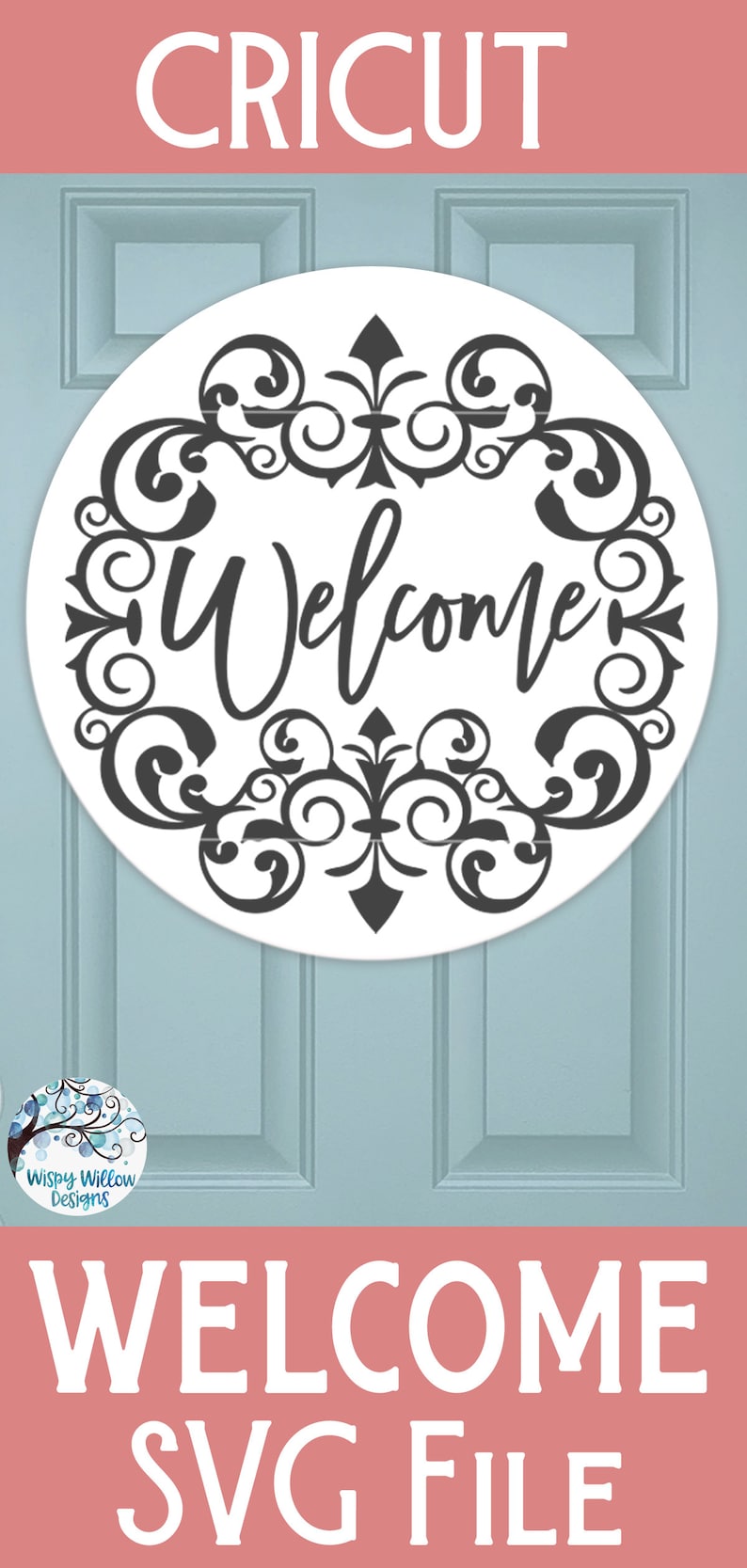 Welcome Sign Svg Elegant Front Door Sign Svg Round Welcome | Etsy