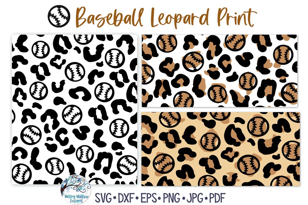 Baseball Leopard Print SVG Bundle for Cricut, Sports Animal Print PNG ...