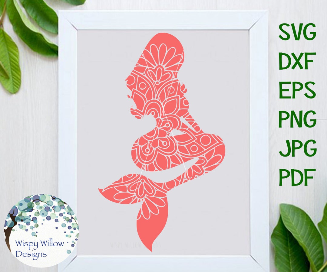 Mermaid Mandala SVG for Cricut Vinyl Decal File, Summer Beach Mandala ...