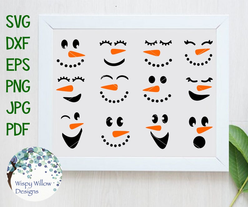 Snowman Faces Winter Christmas SVG DXF Png Eps Jpg - Etsy