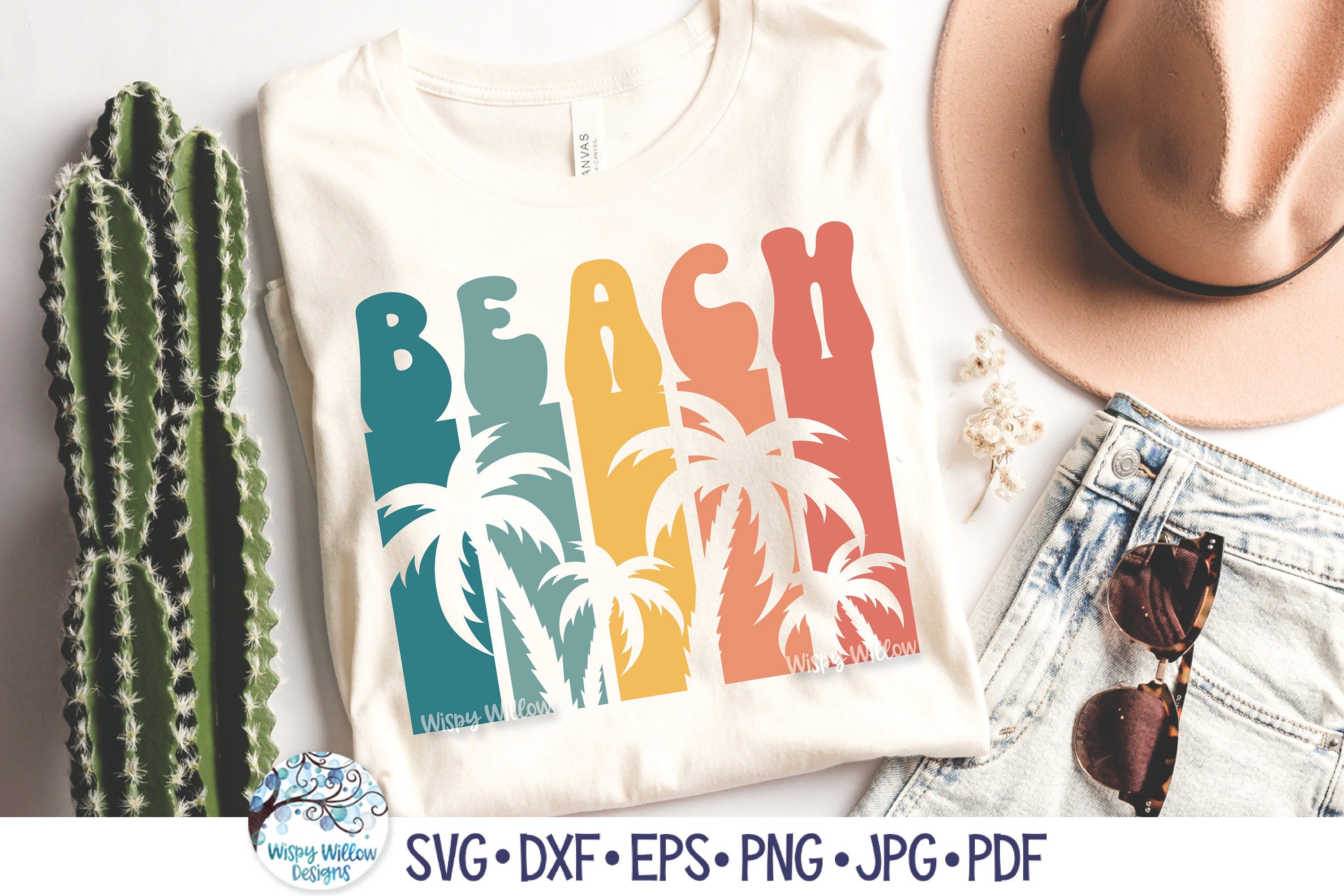 Retro Summer Beach SVG for Cricut Beach With Palm Trees - Etsy