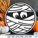 Round Mummy SVG for Cricut, Halloween Round Sign Design, Cute Mummy ...