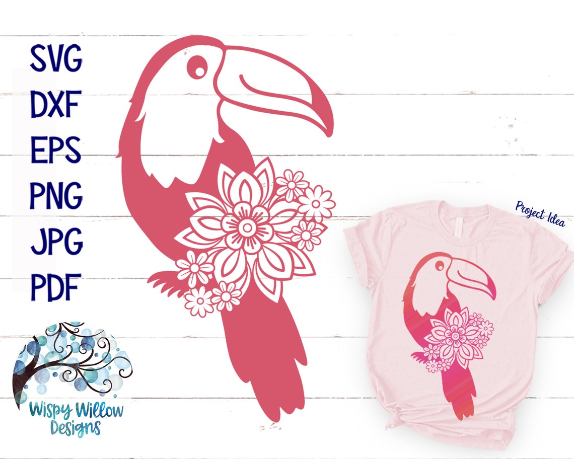 Floral Toucan SVG DXF Png Eps Jpeg Toucan SVG Summer - Etsy