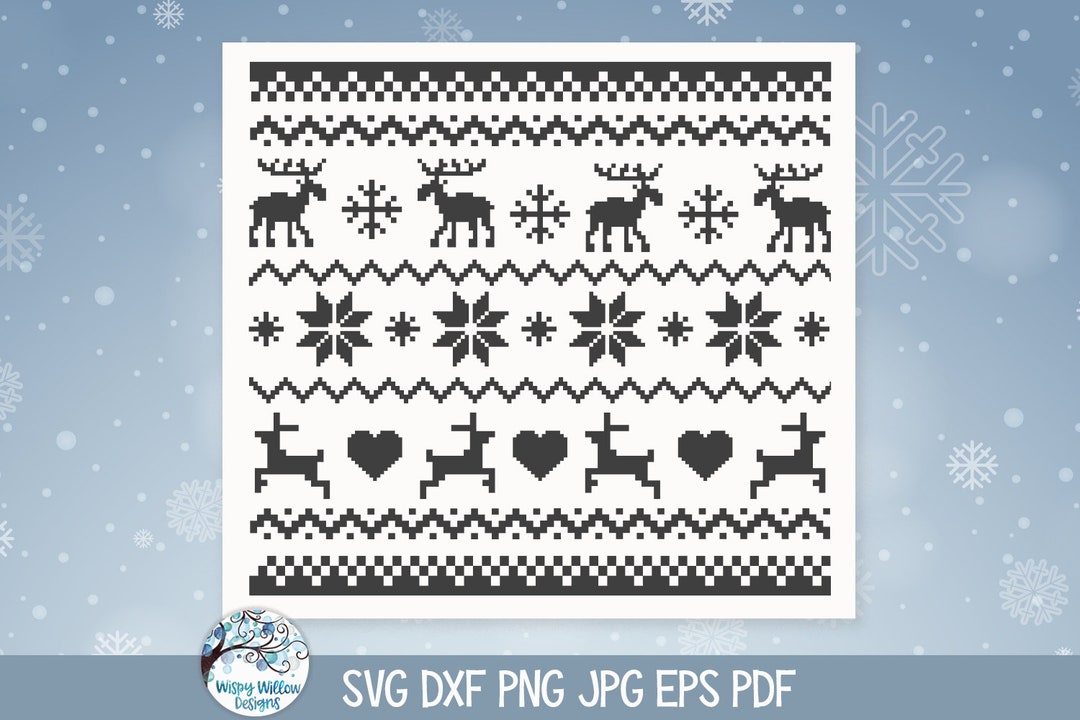 Ugly Sweater Pattern SVG for Cricut, Sweater Knit Pattern PNG ...