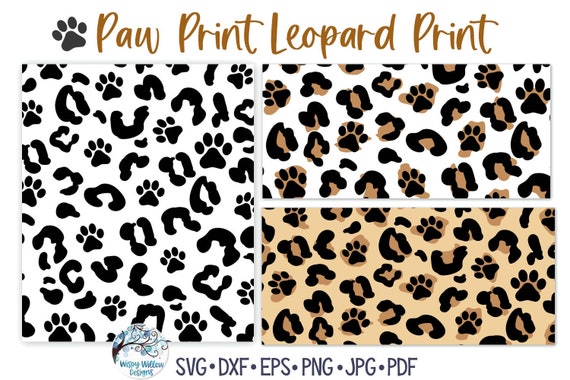 Paw Print Leopard Print SVG Bundle for Cricut Dog and Cat - Etsy