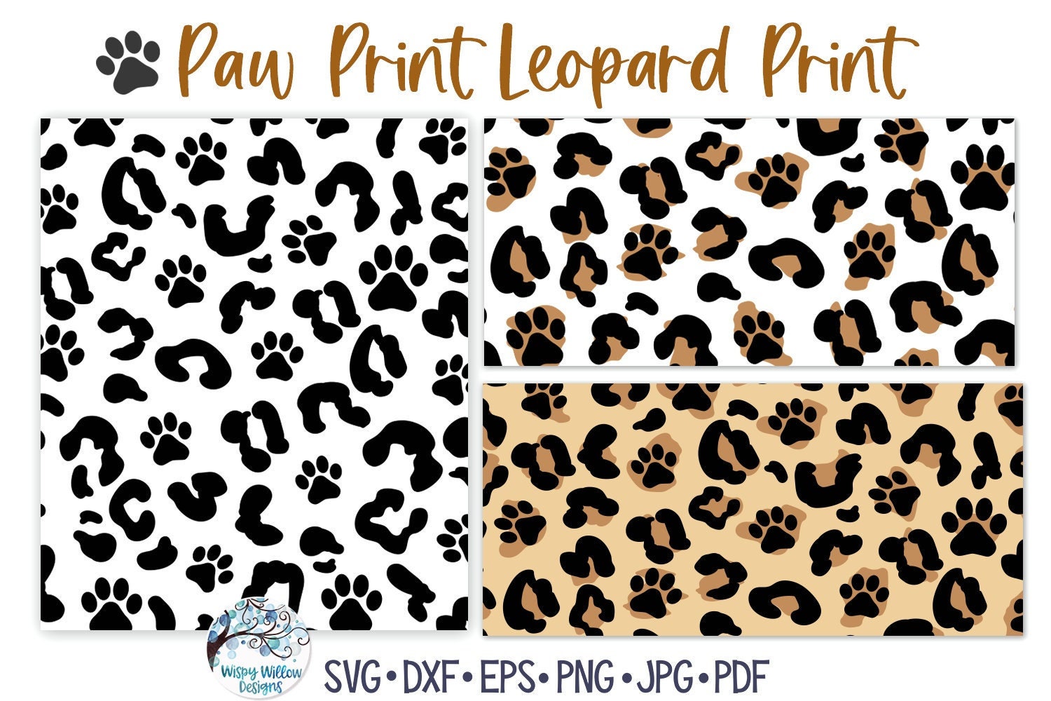 Paw Print Leopard Print SVG Bundle for Cricut Dog and Cat - Etsy UK
