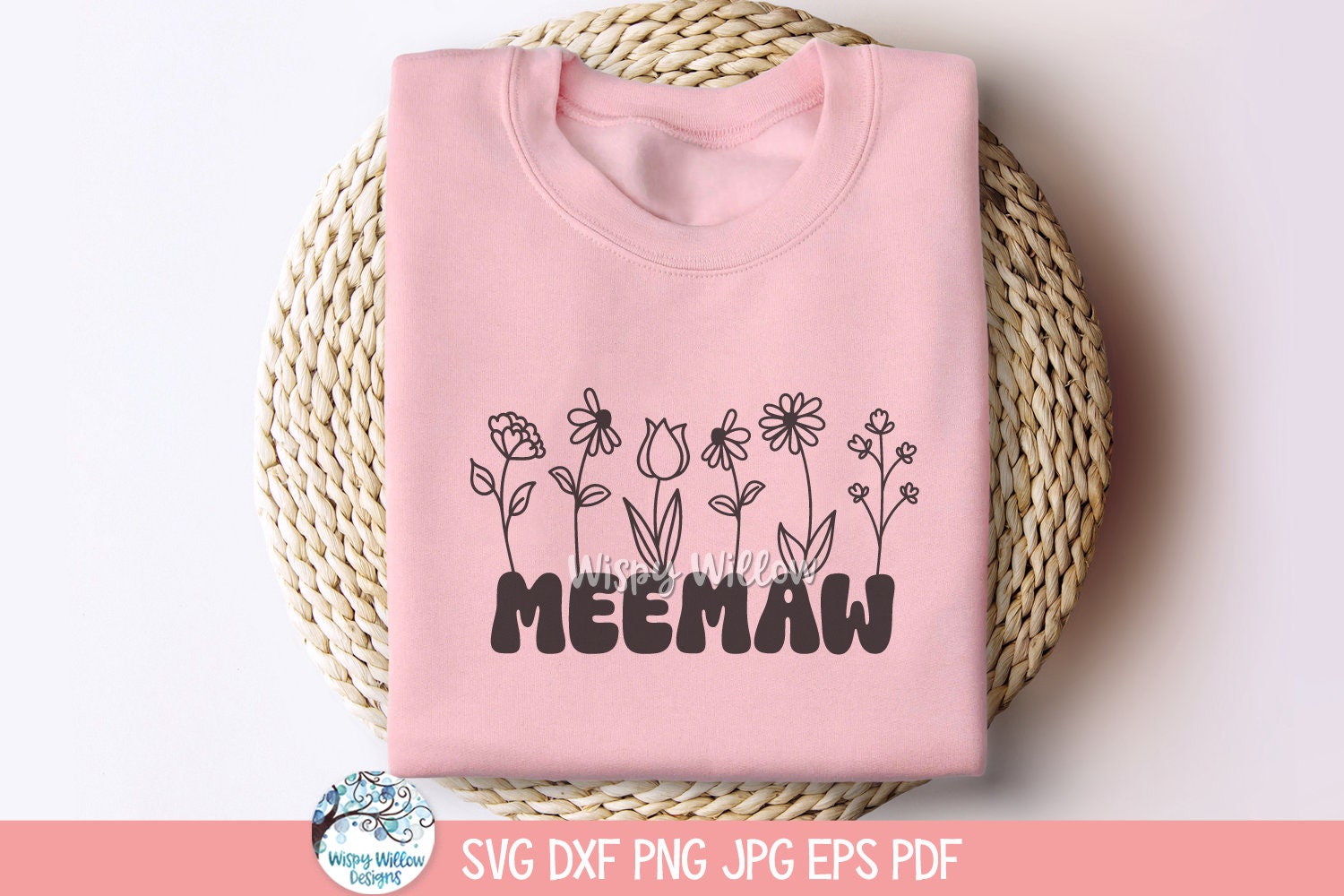 Meemaw SVG for Cricut, Grandma With Flowers Shirt Design PNG ...