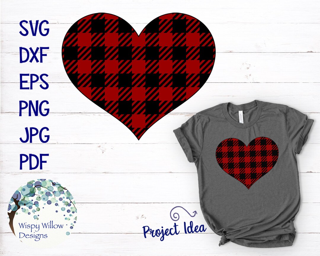 Plaid Heart SVG, Buffalo Plaid Shape for Cricut, Valentine's Day ...