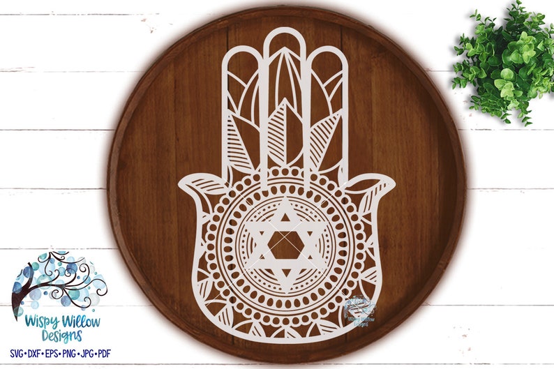 Hamsa Hand SVG, Dxf, Png, Jpg, Star of David Hamsa SVG, Jewish Star ...