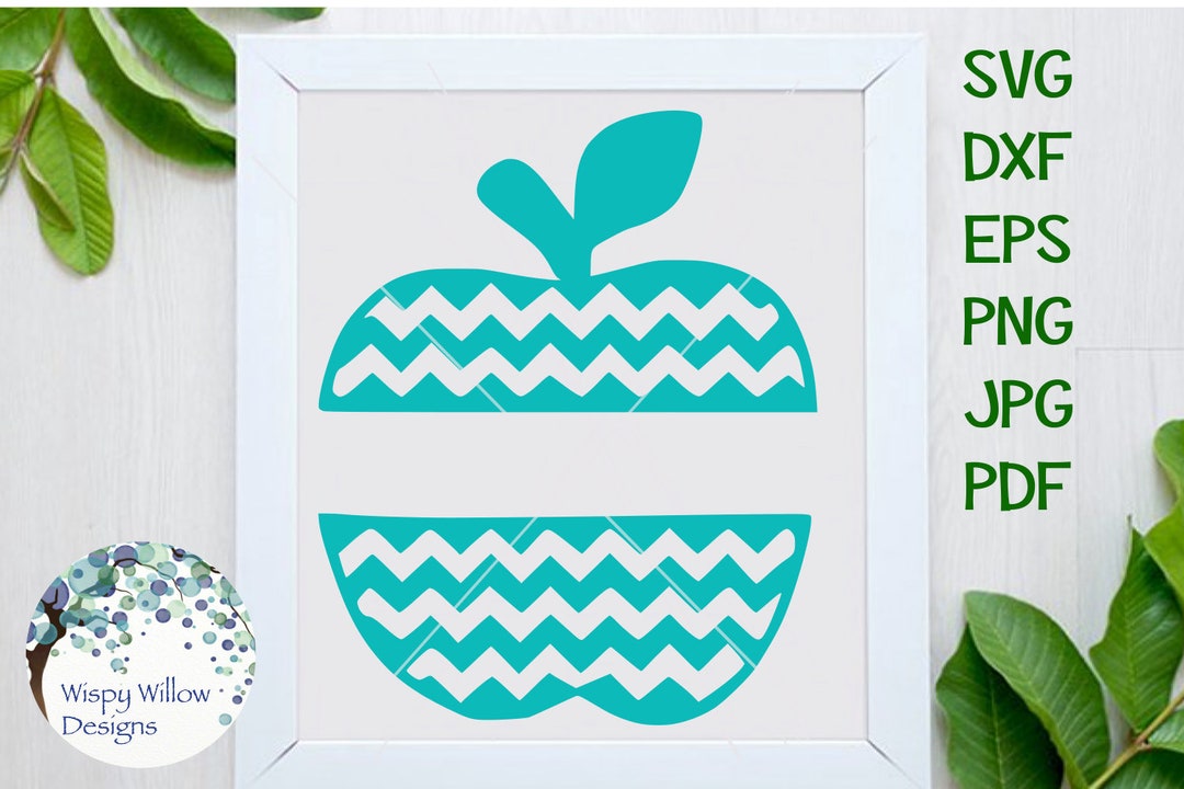 Chevron Apple SVG, Teacher Gift for Cricut, Cute Apple for Teacher ...