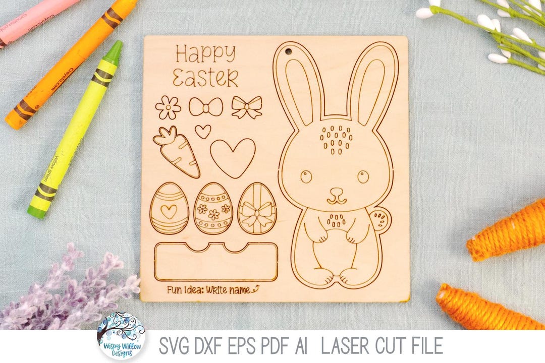 Easter Bunny DIY Kids Pop Out Craft Kit SVG File for Laser Cutter ...