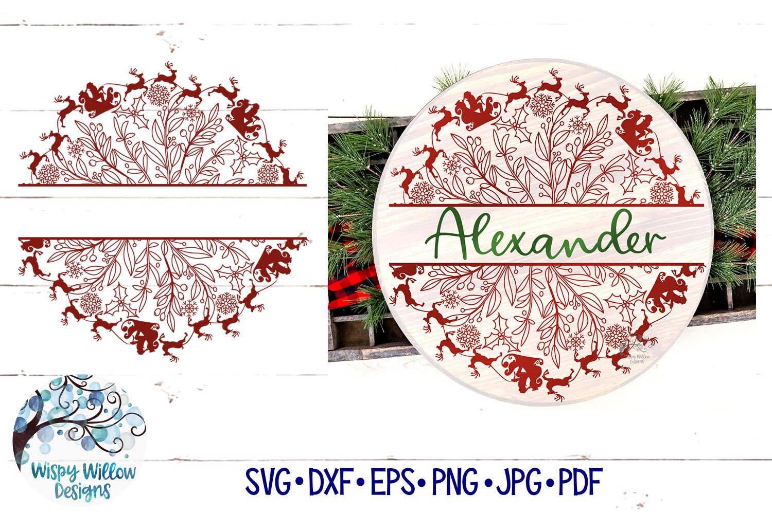 Split Christmas Mandala SVG, Christmas Svg, Winter Mandala Svg ...