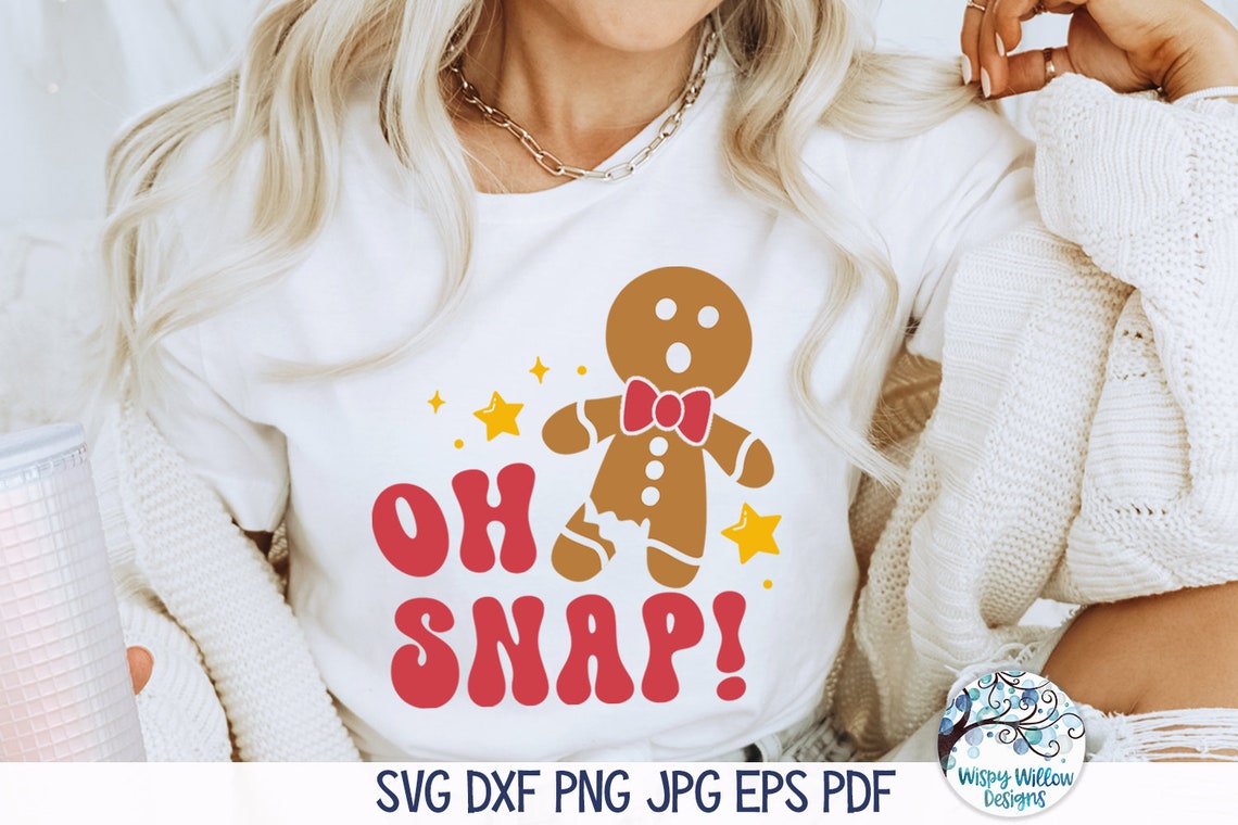 Oh Snap SVG for Cricut Funny Gingerbread Man Cookie Groovy - Etsy