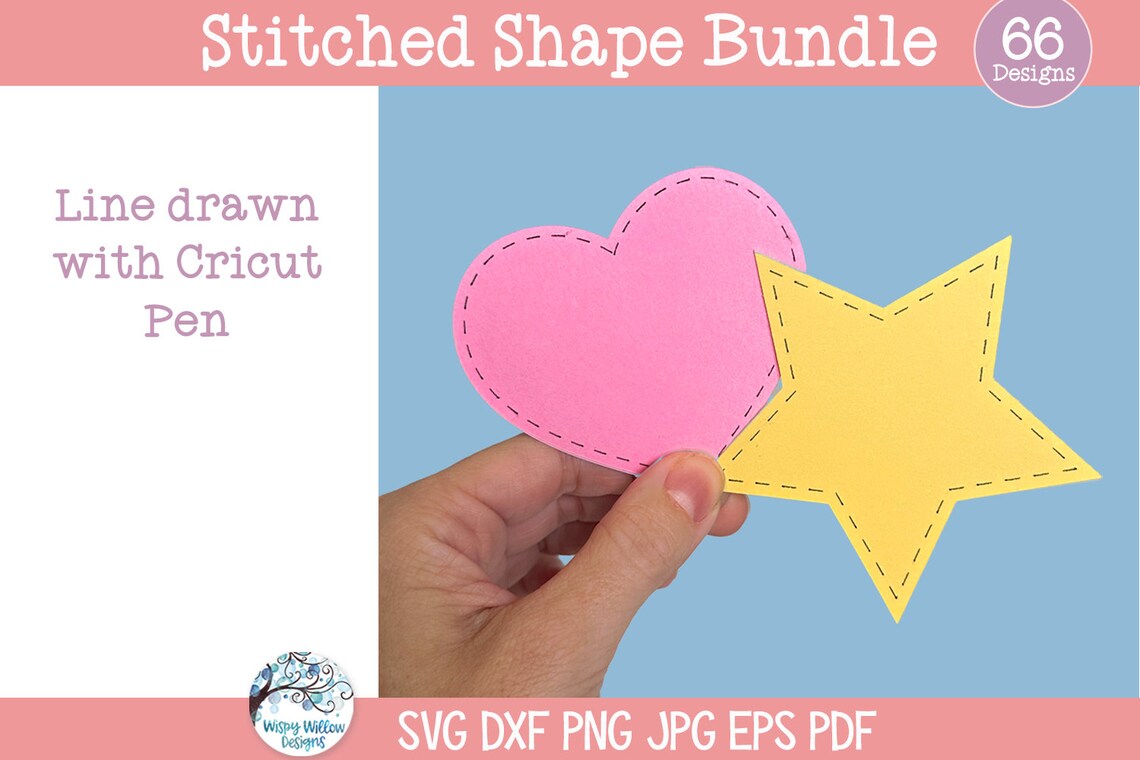 Stitched Shape SVG Bundle for Cricut, Die Cut Cardmaking Silhouette ...