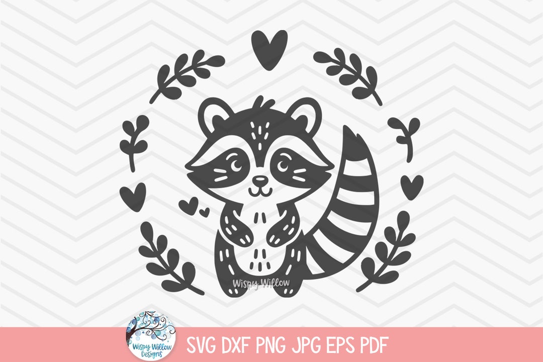 Raccoon SVG for Cricut, Baby Raccoon Drawing, Cute Woodland Forest ...