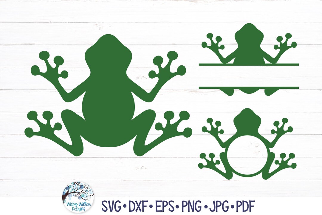 Frog SVG, Tree Frog Silhouette SVG for Cricut, Cute Frog Boy Monogram ...