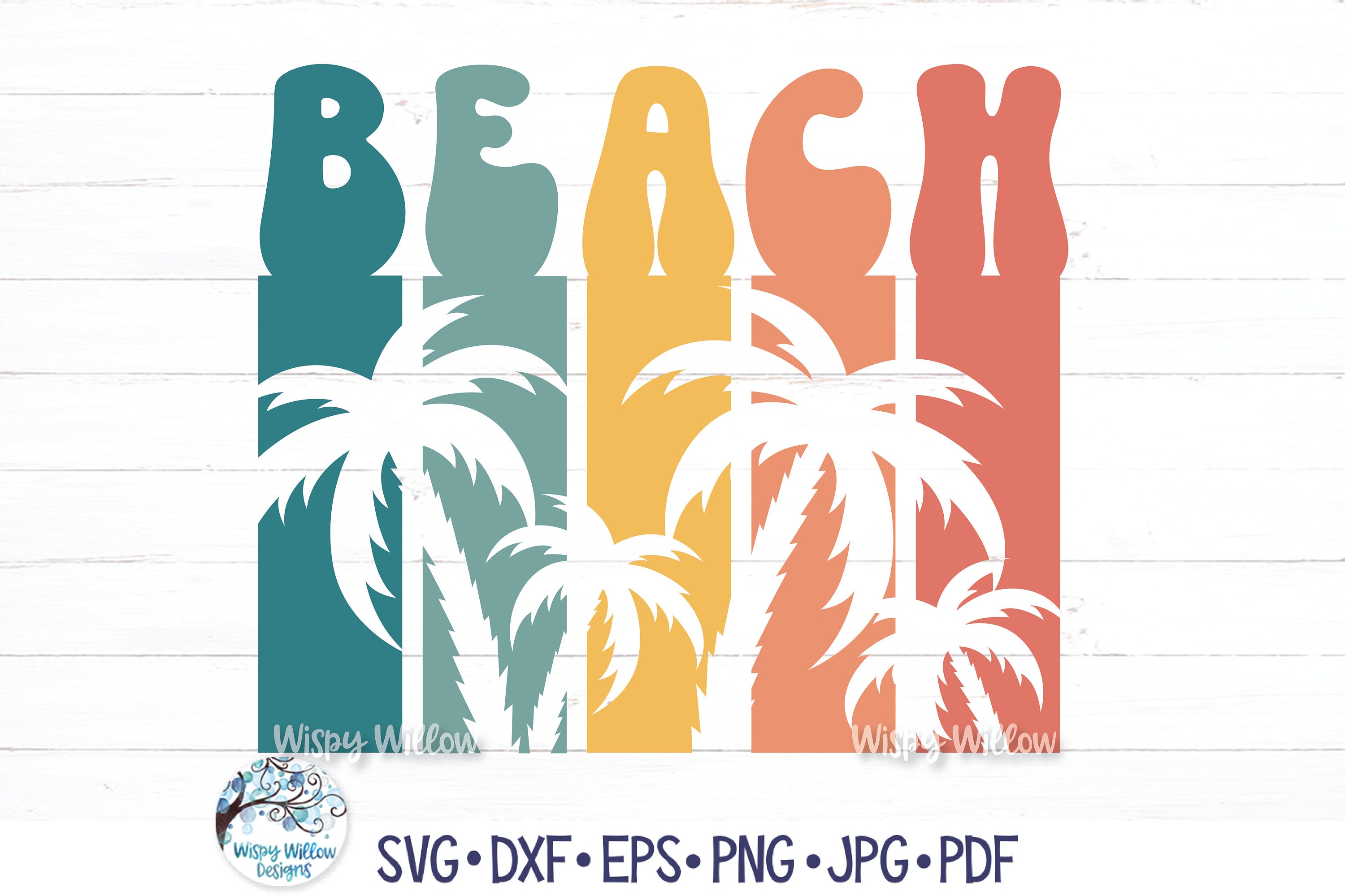 Retro Summer Beach SVG for Cricut Beach With Palm Trees - Etsy
