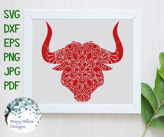 Bull Mandala SVG DXF pdf png eps jpeg Digital Download | Etsy
