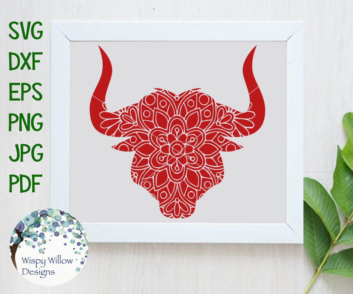 Bull Mandala SVG DXF pdf png eps jpeg Digital Download | Etsy
